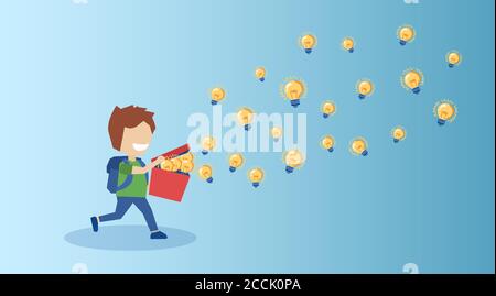 Student light bulb character cartoon with pencil Stock Vector Image ...