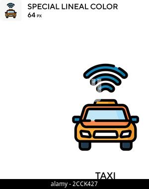 Taxi icon with light on. Editable vector Stock Vector Image & Art - Alamy