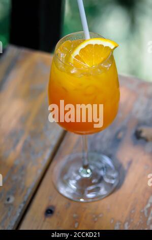 juice, orange juice with orange topping Stock Photo - Alamy