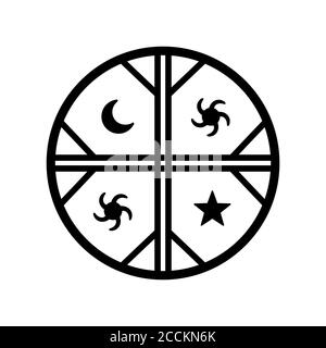 Kultrun, indigenous symbol of Mapuche flag, emblem of the Mapuche ...