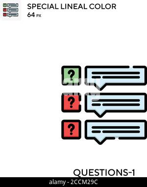 Questions Special lineal color vector icon. Questions icons for your ...