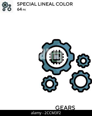 Gears Special lineal color icon. Illustration symbol design template ...