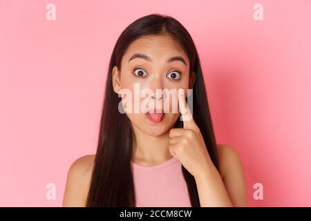 Young Woman Eye Mocking Face Teasing Showing Stock Photo - Alamy