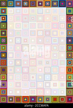 Attractive portrait border design using multi-coloured squares with ...