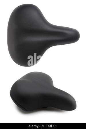 Bicycle seat in two angles. Top view and side view. Isolated on white ...
