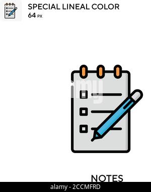 Notes Special lineal color icon. Illustration symbol design template ...