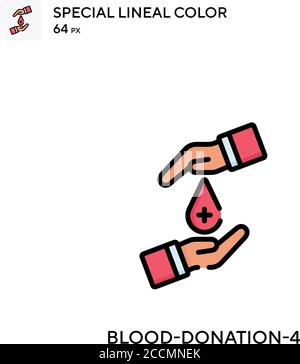 Donor blood type A color line icon. Isolated vector element. Outline ...