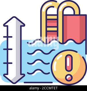 Water Depth Icon, Measure The Depth Of Shallow Waters Vector Art ...