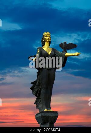 The Famous Golden Statue of St. Sofia in Sofia, Bulgaria. The statue ...