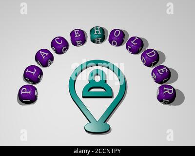 PLACEHOLDER 3D icon surrounded by the text of cubic letters, 3D ...