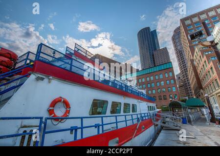 Famous Boston Harbor and harbor boat tours Stock Photo - Alamy