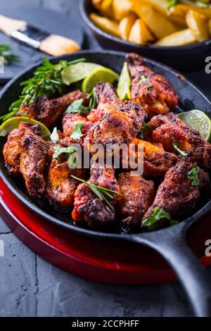 Roasted chicken with sauce, barbecue Stock Photo - Alamy