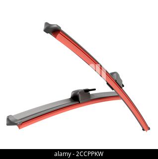 car wipers with red silicone coating 3d render isolate on white Stock ...
