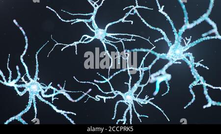 Abstract neural cells. Synapses and neuronal cells send electrical chemical signals ...