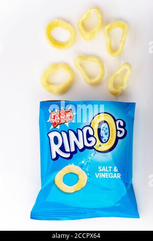 Golden Wonder Ringos salt and vinegar crisp snack Stock Photo - Alamy