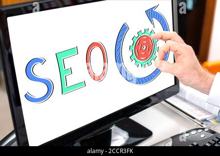 Seo concept shown on a computer screen Stock Photo - Alamy