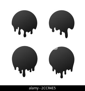 Dripping ink. Splash isolated on white background. Liquid drops red oil ...