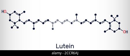 Lutein, xanthophyll molecule. It is type of carotenoid. Structural ...