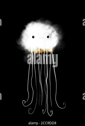 a weird jellyfish like alien monster illustration Stock Photo - Alamy
