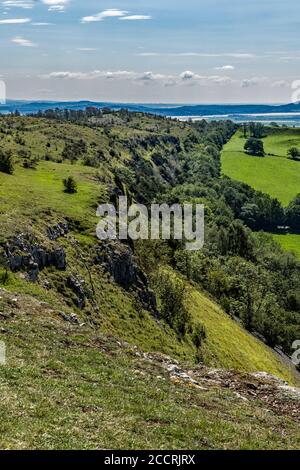Looking South along Scout Scar with Arnside in the distance Stock Photo ...