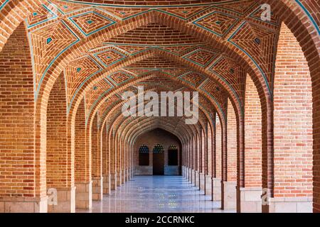 Arcade of the Blue Mosque or Kabud Mosque of Tabriz, Iran Stock Photo ...