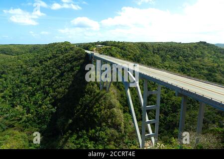Bacunayagua Bridge, Matanzas, highest bridge in Cuba, opened in 1959 ...
