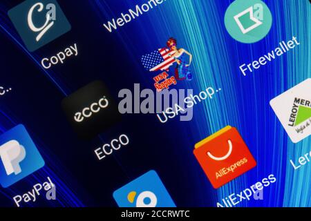 Adygea, Russia - February 12, 2018: mobile application for bitcoin on ...