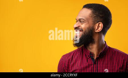 Profile portrait of cheerful intelligent guy operation server debugging ...