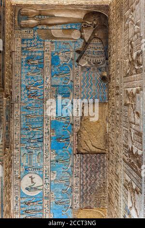 The sky goddess Nut carved on the astronomical ceiling in the outer ...