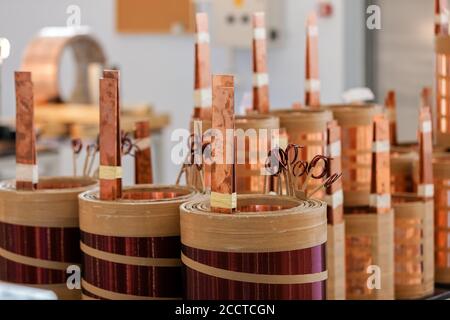 spools of copper wire transformers, note shallow depth of field Stock ...