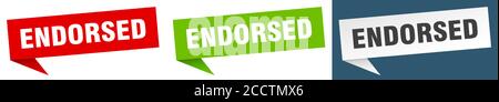 endorsed banner. endorsed speech bubble. endorsed sign Stock Vector ...