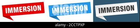 immersion sign. immersion paper origami speech bubble. immersion tag ...