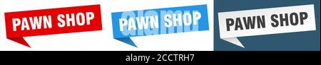 pawn shop sign. pawn shop paper origami speech bubble. pawn shop tag ...