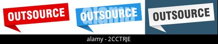 outsource sign. outsource paper origami speech bubble. outsource tag ...