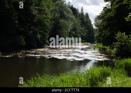 The River Till a tributary of the River Tweed near Etal, Northumberland ...