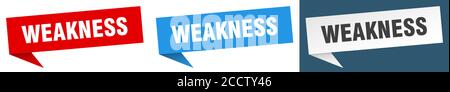 weakness banner. weakness speech bubble. weakness sign Stock Vector ...