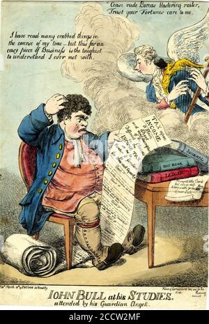 John Bull at His Studies. Attended by His Guardian Angell 1799 by James ...