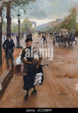 'La Modiste Sur Les Champs-Elysées' by Jean Béraud depicts a ...