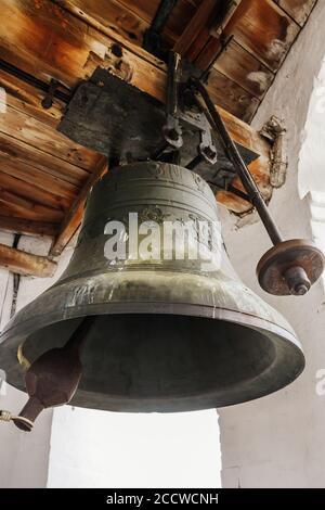 Ancient church bells on an iron fastener Stock Photo - Alamy