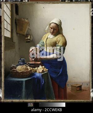 Johannes Vermeer - Het melkmeisje Stock Photo - Alamy