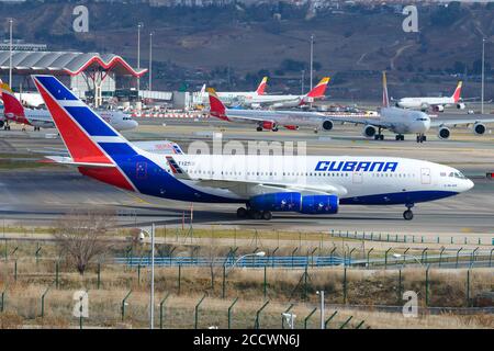 Cubana de Aviación Ilyushin 96 300 at Barajas Airport. Soviet aircraft ...