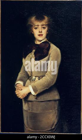 This portrait of Jeanne Samary by Louise Abbéma captures the elegance ...