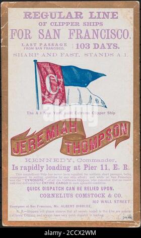 JEREMIAH THOMPSON Clipper ship sailing card George Howe Stock Photo - Alamy