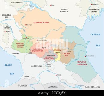 Political map of Europe and Caucasian region in shades of green on ...