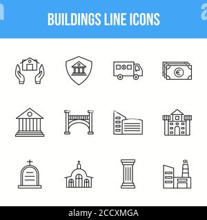 Unique Buildings Line icon set Stock Vector Image & Art - Alamy
