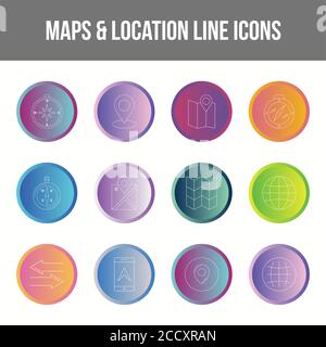 Unique icon set of maps & location glyph icons Stock Vector Image & Art ...