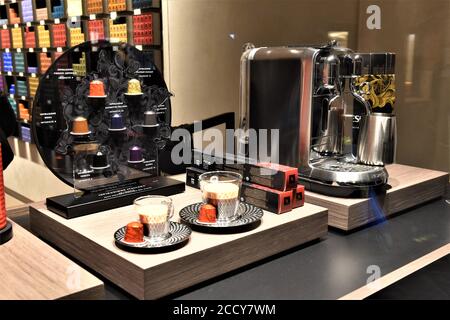 A SHOWCASE OF NESPRESSO COFFEE STORE IN FRATTINA STREET Stock Photo - Alamy