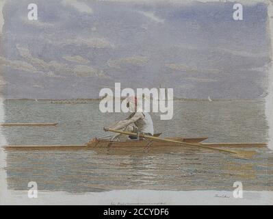 'John Biglin in a Single Scull' by Thomas Eakins is a 19th-century ...