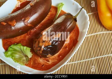 Kashmiri Khatte Baingan, vegetable curry made using aubergine, tamarind ...