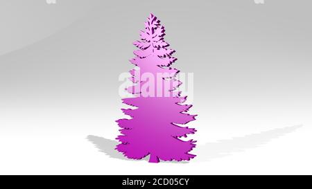 TREE 3D icon casting shadow, 3D illustration Stock Photo - Alamy